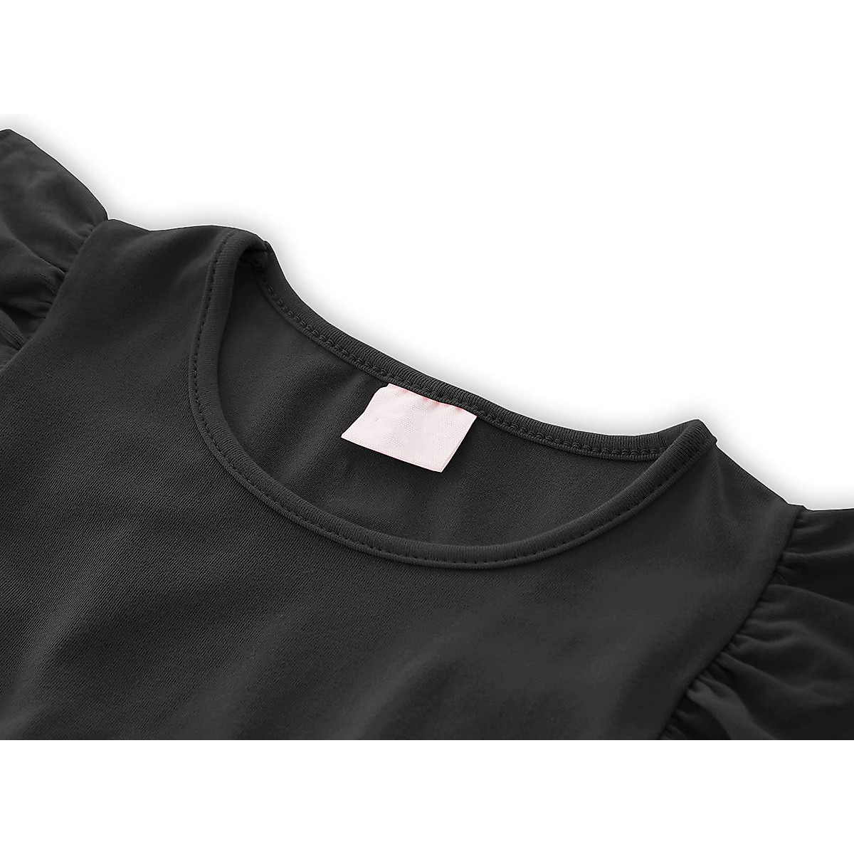 JNKLWPJS Girls Tutu Dress Toddler Ruffle Sleeve Princess Party Tulle Sundress Black 100CM