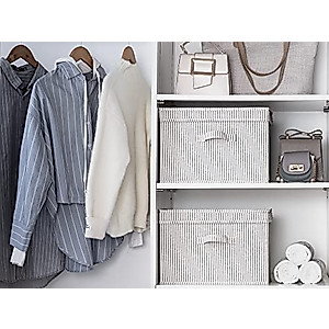 StorageWorks 45L Extra Large Fabric Storage Bins with Fabric Handles 2 pack, Decorative Storage Boxes, Storage Basket With Lid And Handles 2 pack