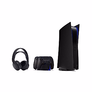 Black Charging Station with Blue Light Bar for PS5 Midnight Black Controllers, Playstation 5 Black Controller Charger