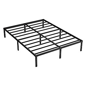 NEW JETO Metal Bed Frame-Simple and Atmospheric Metal Platform Bed Frame, Storage Space Under The Bed Heavy Duty Frame Bed, Durable King Size Bed Frame, Suitable for Bedroom, King