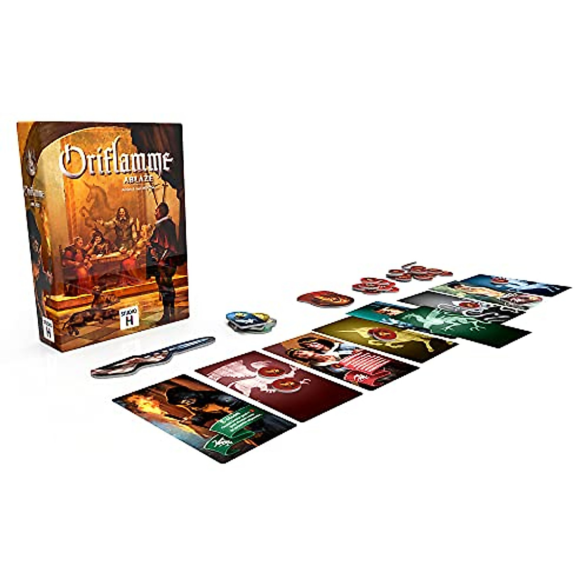 Oriflamme Ablaze - Fiery Standalone Compatible with The Original Strategic Medieval Card Game, Add New Layers of Deception and Tactics, Ages 10+, 3-5 Players, 20 Minute Playtime, Made by Studio H