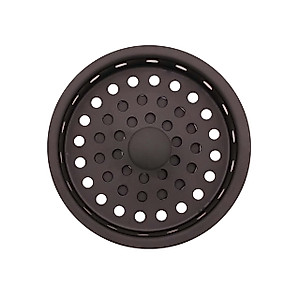 Westbrass A2165-12 4-1/4" OD Post Style Large Kitchen Basket Strainer with Waste Disposal Flange and Stopper Drain Set, 1-Pack, Oil Rubbed Bronze