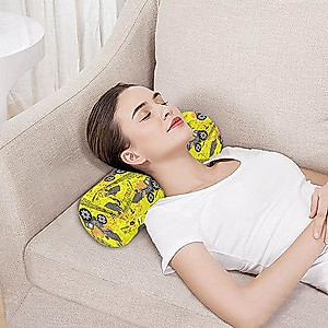 Vnurnrn Gray Tractor Neck Support Pillow Round Neck Roll Bolster Cylinder Pillow Cervical Pillows Neck Roll Pillow for Leg Knee Back Head Support for Gifts Camp Study Work
