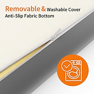 wowttrelax Queen Memory Foam Mattress 10 inch, 60''x78'', 2 Layer for More Supportive and Pressure Relief, Medium Firm Mattress, Soft Removable Cover Mattress Grey White