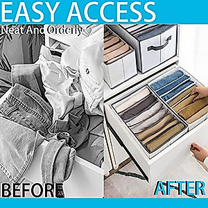 Extra Large Wardrobe Clothes Organizers with PP Board,9 Grids Drawer Storage for Clothing,Sturdy,Durable Washable Foldable Closet for Dresser,T-Shirt,Jeans,Pants,Thin Sweaters,Bedroom,Laundry,2PC