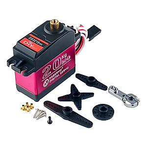 RCmall 4PCS 20KG DS3218 Waterproof Digital Servo with 25T Servo Arm, High Torque Full Metal Gear DS Servo for 1/8 1/10 1/12 DIY RC Toys Model TRX 4 RC Crawler Boat Truck (Control Angel 270°)