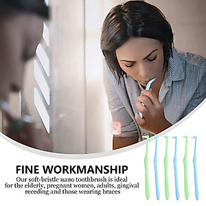 HEALLILY 6Pcs Tuft Toothbrush Tufted Brush End- Tuft Tapered Trim Toothbrush Soft Trim Wisdom Toothbrush Single Compact Interdental Interspace Brush for Detail Cleaning