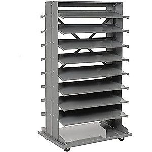 Global Industrial Mobile Double Sided Bin Rack Without Bins, 36x26x65