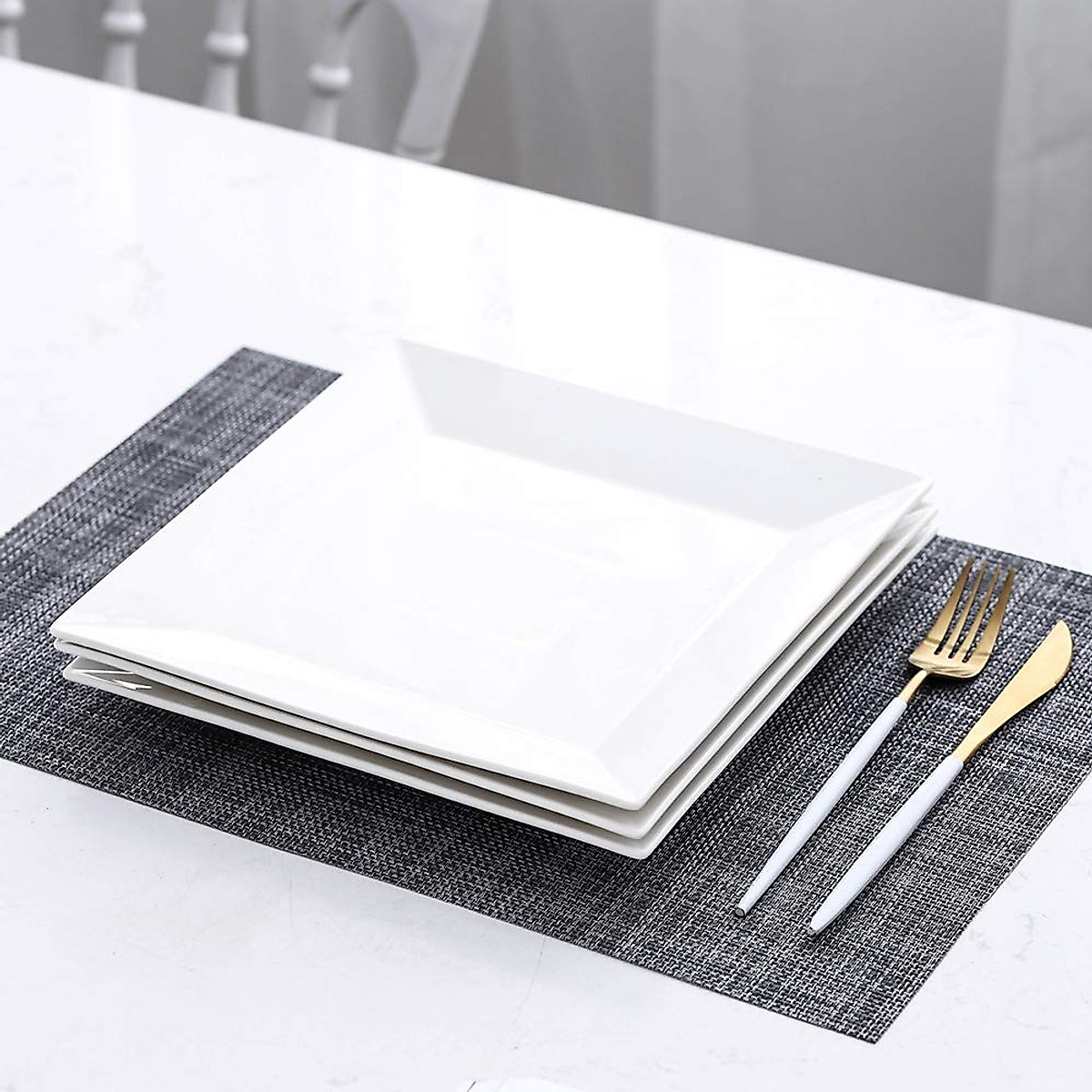 Porlien Classic Square 9.7-inch Dinner Plate Set of 3