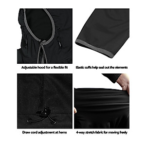 Little Donkey Andy Women's Lightweight Hooded Softshell Jacket for Running Travel Hiking, Windproof, Water Repellent Black Size L