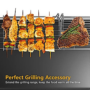 MixRBBQ Adjustable Griddle Warming Rack for Blackstone 17" 22" 28" 36" Griddles, Universal Cooking Grate BBQ Accessories Compatible with Camp Chef, Pit BOSS, Razor, Cuisinart, Royal Gourmet Griddles
