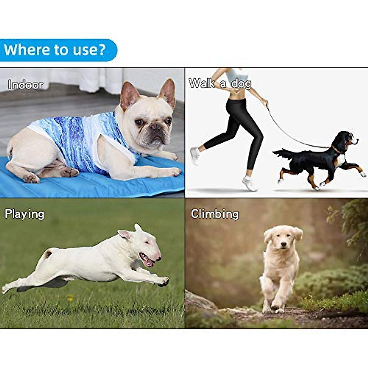 Hotumn Dog Cooling Vest Instant Cooling Dog Clothes Breathable Walking Dog Costume Dog Shirts Summer Tank Top Ice Vest for Small Dogs Cats Walking Exercise Hiking