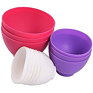 Goalfly 12 Pcs Silicone Mixing Bowls Set, Size 0.14, 0.27, 0.49 QT, Flexible Silicone Bowls for Kitchen, Non Stick Silicone Bowls for Melting Chocolate, Icing, Cooking, Prepping Food