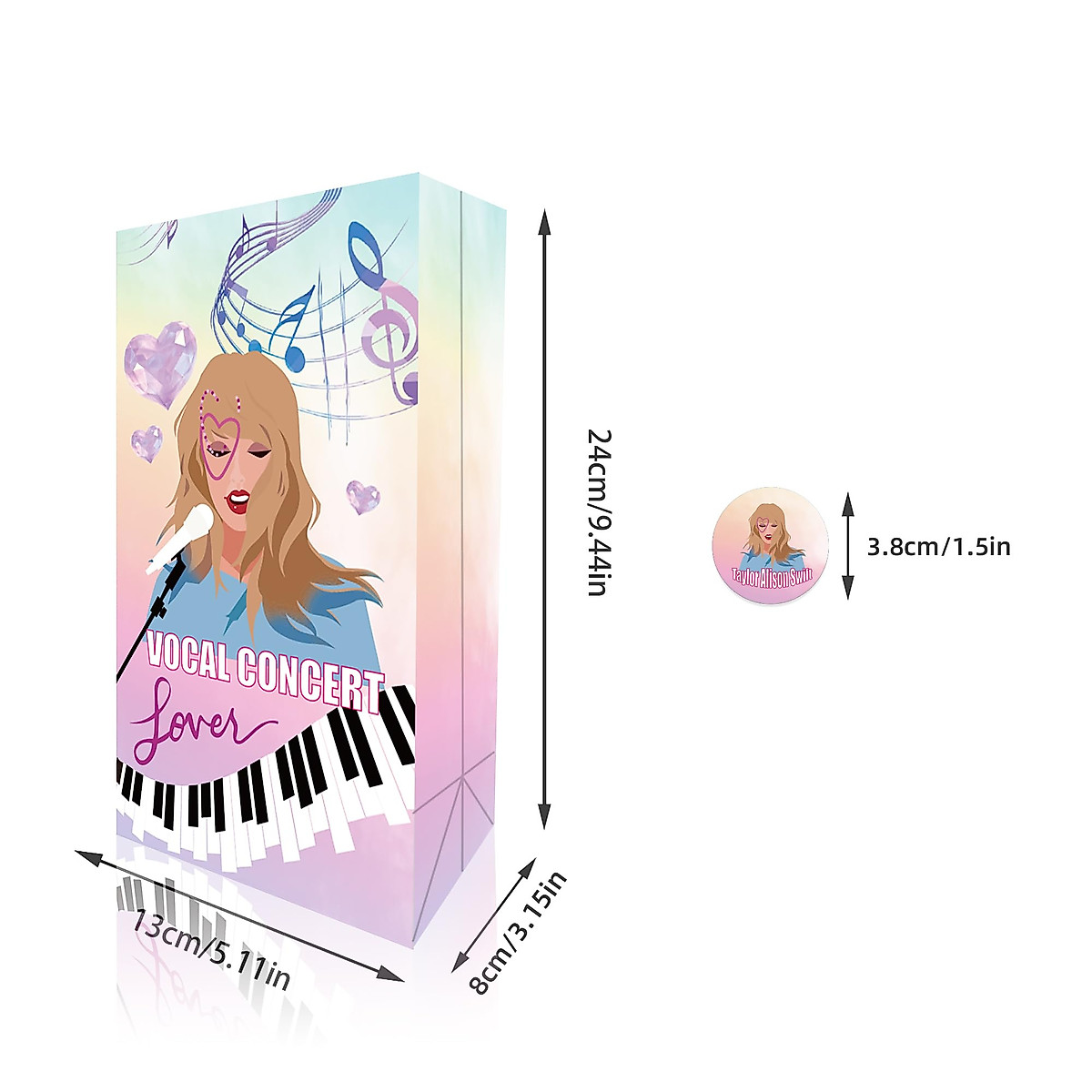 Generic 12 PCS Gift Bags Party Decorations, Birthday Candy Favor Bags, Paper Goodie Bags, Party Favor Bags for Birthday Party Decorations Supplies, white