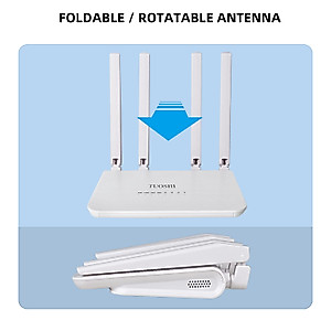 TUOSHI N300 WiFi Unlocked 4G LTE Modem Router with SIM Card Slot, 300Mbps WiFi, LTE Cat4, EC25-AFX Qualcomm Chipset,5dBi High Gain Antennas,Plug and Play,LT15X