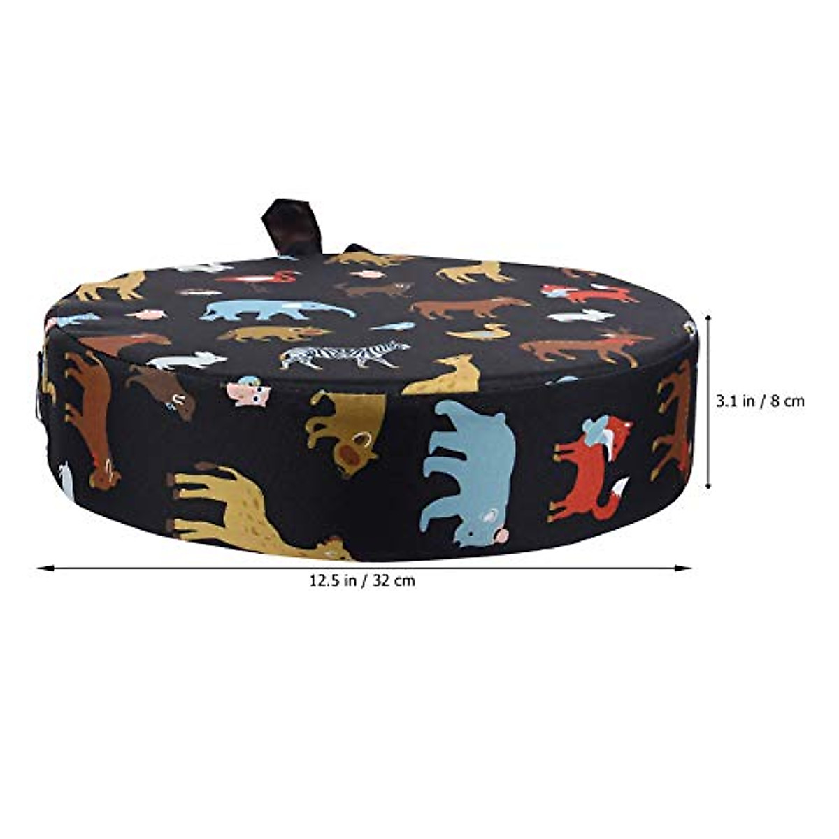 Kisangel Animal Printed Toddler Booster Seat Dining Chair Increasing Cushion Round Kids Booster Seat for Dining Portable Travel Increasing Cushion 32CM