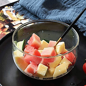 Cabilock Round Tempered Glass Bowl Prep Bowls Snack Holder Bowl Glass Mixing Bowl Glass Food Bowls Glass Food Containers Ice Cream Bowl Glass Cereal Bowls Clear Glass Bowls Snack Bowl Salad