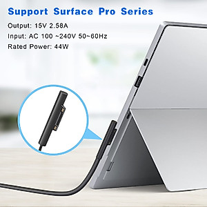 TREE.NB Laptop Surface Pro Charger 15V 2.58A 44W Power Supply for Microsoft Surface Book Surface Pro 8/7/6/5/4/3 Laptop 1/2/3 Surface Go 1/2 & Surface Book (Not Compatible Surface 3)
