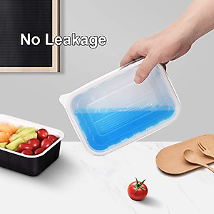 OTOR Bento box Meal Prep Containers with Clear Airtight Lids 17oz Lunch Boxes Deli Container take away food storage Two-color process 25 Sets