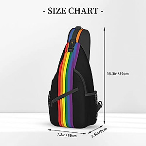 MANQINF Funny Rainbow Lgbt Gay Pride Sling Bag Crossbody Backpack for Men Women Lgbt Sling Backpack Hiking Daypack
