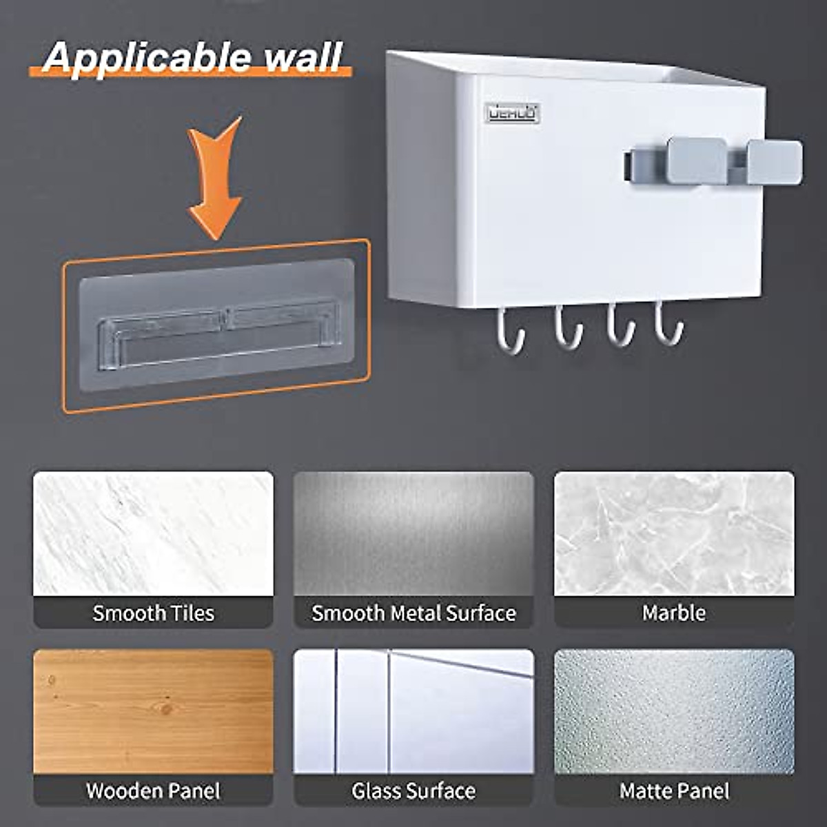 Hair Dryer Holder Wall Mounted, Hair Tools and Styling Organizer for Bathroom , Bathroom Supplies Storage Vanity Caddy for Blow Dryer Curling Wand Hair Straightener Brushes