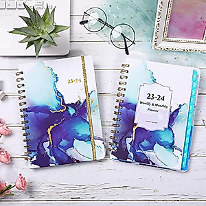 2023-2024 Planner - Academic Planner 2023-2024, July 2023 to June 2024, Weekly and Monthly Planner 2023-2024, 8.4" x 6.3", Hardcover with Back Pocket + Thick Paper + Twin-Wire Binding - Waterink