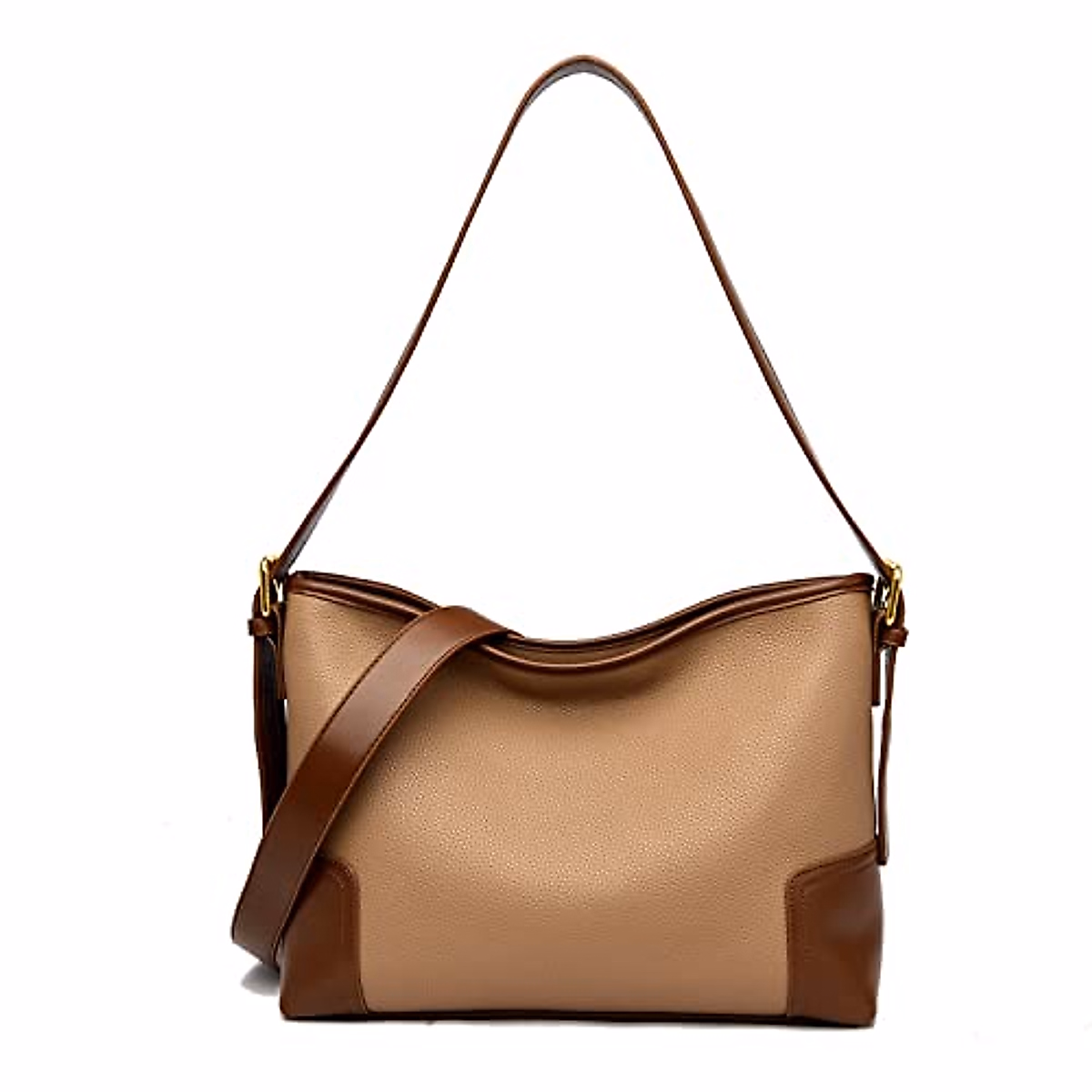 TarsaMult Hobo Bags for Women Soft Faux Leather Shoulder Crossbody Ladies Purses and Handbags Fashion Large Bucket Tote Bag(6140 Khaki)