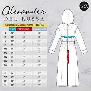 Alexander Del Rossa Mens Robe, Plush Fleece Hooded Bathrobe Men, Men's Bathrobes, Big and Tall Bath Robe for Men Black XL (A0125BLKXL)