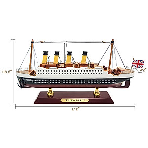 SAILINGSTORY Wooden Titanic Model Cruise Ship Liner 1/800 Scale Replica 12" Titanic Ship Toys Gifts