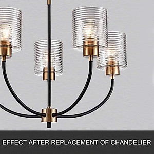 LHLYCLX 4 Pack Cylinder Glass Lamp Shade,Striped Clear Glass Cover Replacements for Lighting Fixtures (Striped glass)