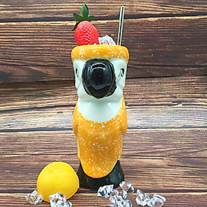 KIURENGT Tiki Mugs - Parrot Tiki Mug, 20oz / 600ml, Cocktail Mug for Mai Tai, Punch, Pina Colada, and Tropical bar Drinks