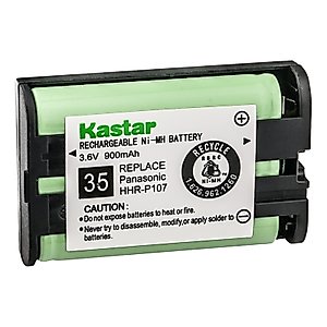 Kastar HHR-P107 Battery, Type 35, NI-MH Rechargeable Cordless Telephone Battery 3.6V 900mAh, Replacement for Panasonic HHR-P107, HHR-P107A, HHR-P107A/1B (Detail Models in The Description)