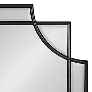 Kate and Laurel Minuette Glam Wall Mirror, 16 x 42, Black, Elegant Traditional Home Decor with A Boho Charm