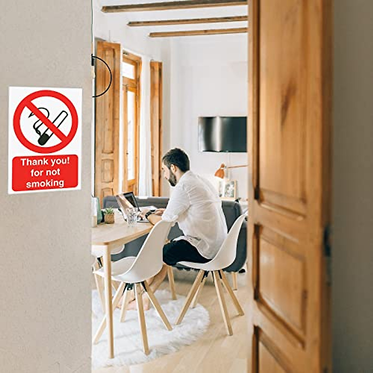 Acrylic Sign Holder 8.5 x 11, Clear Acrylic Sign Holder with 3M Tape, No Drilling Acrylic Wall Frame for Office, Home, Store, Restaurant(3 Pack)