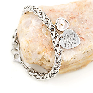 Cool Stainless Chunky Thick Large Link Chain Bracelet with Faith Mustard Seed Charm for Men Women Length 7.9" * Width 8mm (8mm-Heart Charm)