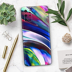 DesignSkinz Blurred Abstract Flow V42 Protective Vinyl Decal Wrap Skin Cover Compatible with The Samsung Galaxy S20 (Screen Trim & Back Glass Skin)