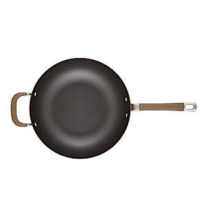 Circulon Premier Professional Hard Anodized Nonstick Jumbo Cooker with Helper Handle and Lid, 12 Inch, Bronze