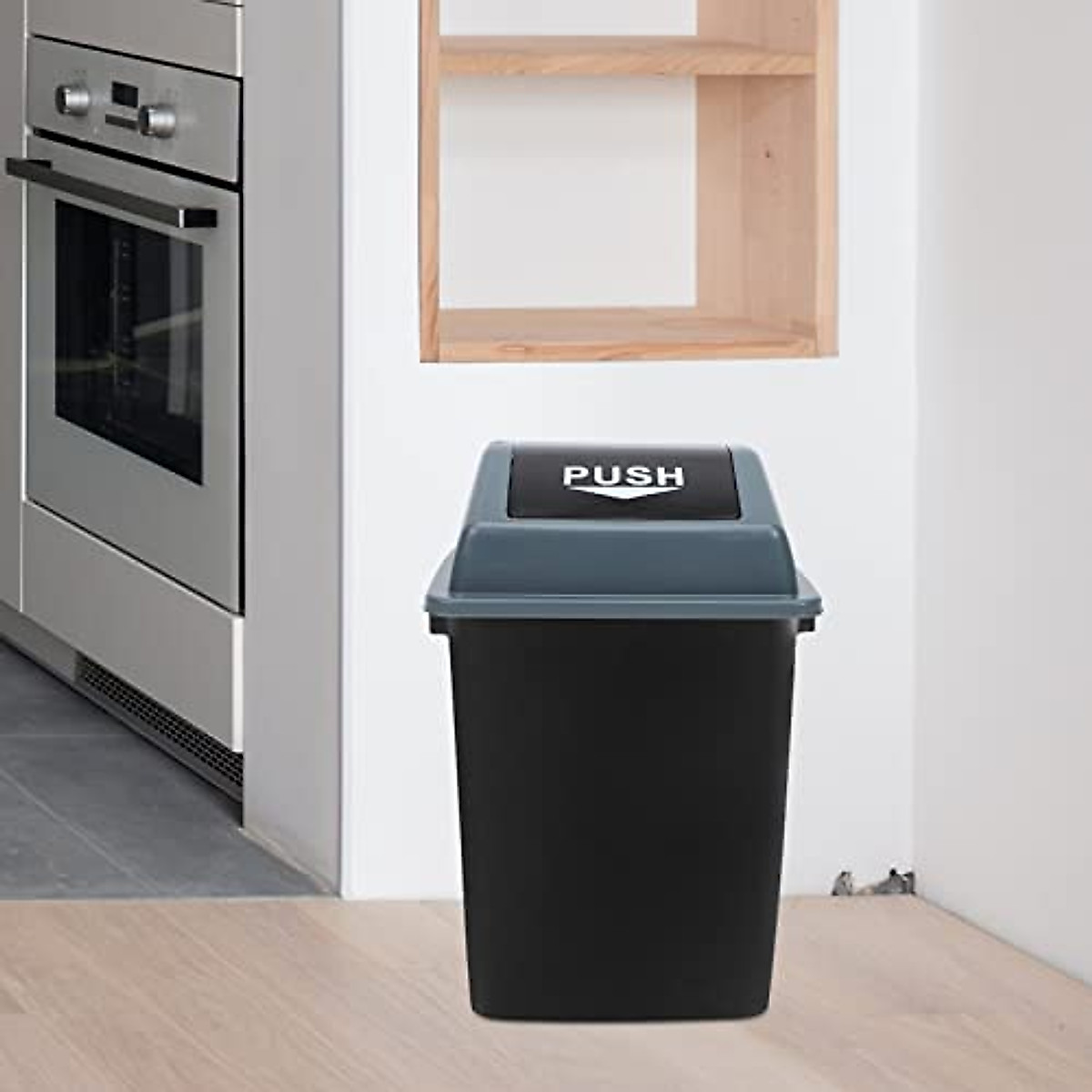 Zerodeko Trash Bin Heavy Duty Swing Set Trash Can Lid Garbage Can Lid Waste Container Lid Recycling Swing Lid Replacement for Home Outdoor Trash Can 20L Grey Garbage Pail Sink Accessories