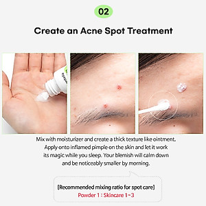 TIAM Centella Blending Powder, CICA Powder, Sebum Control, reduce acne marks, Asiaticoside, Madecassic Acid, Asiatic Acid, 0.35 Oz