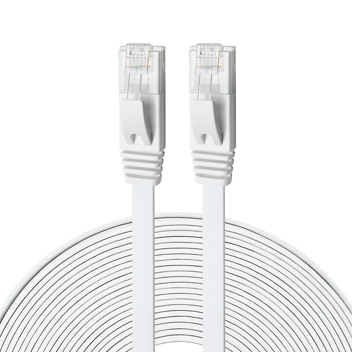 Yauhody CAT 6 Ethernet Cable 3ft 6-Pack White, High Speed Solid Flat CAT6 Gigabit Internet Network LAN Patch Cords, Bare Copper Snagless RJ45 Connector for Modem, Router, Computer (3ft 6 Pack, White)