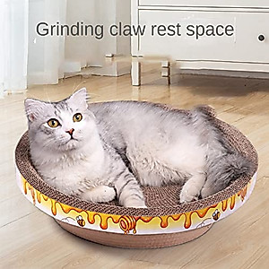 PetPhindU 2PCS Cardboard Cat Scratcher Corrugated Cat Scratcher Cat Scratch Ramp Cat Scratcher Little Scratchers Cat Scratch Bowl Cat Carpet Scratcher Scratchboard for Cat with Cat Grass and Catnip
