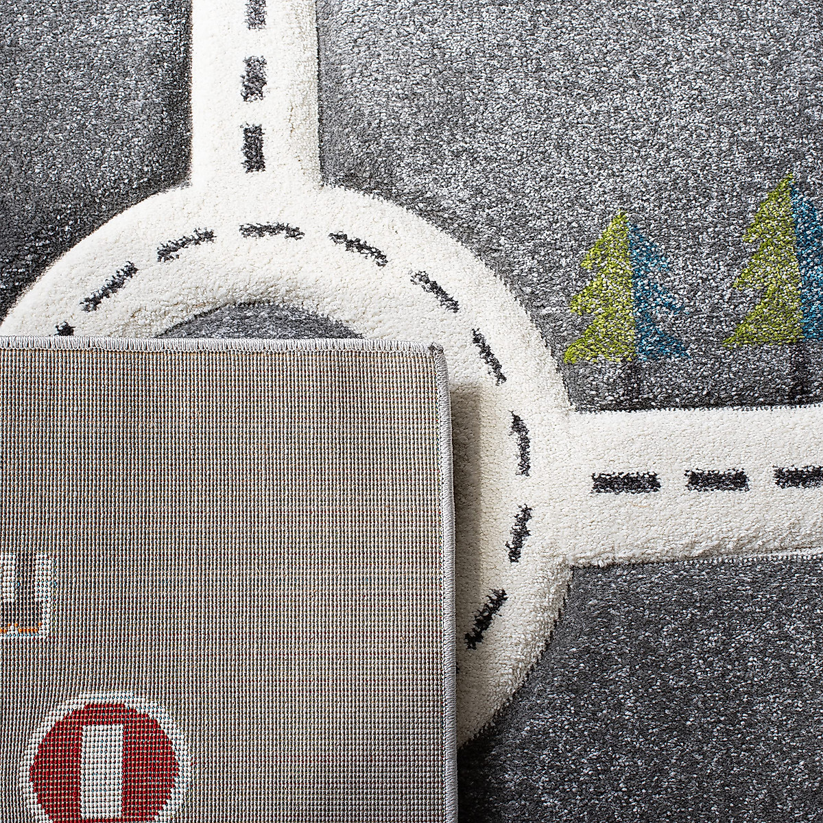 SAFAVIEH Carousel Kids Collection Accent Rug - 2' x 3', Grey & Ivory, Non-Shedding & Easy Care, Ideal for High Traffic Areas for Boys & Girls in Playroom, Nursery, Bedroom (CRK192F)