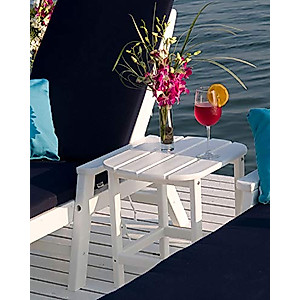 POLYWOOD SBT18WH South Beach 18" Outdoor Side Table, White
