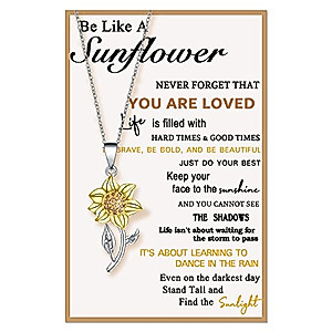 Tarsus Sunflower Gifts for Women, Sunflower Necklace Jewelry for Women Teenage Teen Gifts Ideas Stocking Stuffers for Teens Inspirational Gifts for Women Year Old