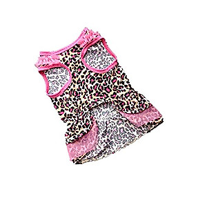 Puppy XSmall Cat Pet Puppy Summer Pet Clothes Dress Dog Apparel Small Cute Leopard Pet Clothes