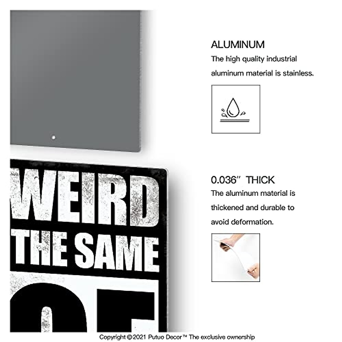 Putuo Decor Sarcastic Metal Sign, Vintage Funny Man Cave Decor, It's Weird Being This Age As Old People, 12x8 Inches Aluminum