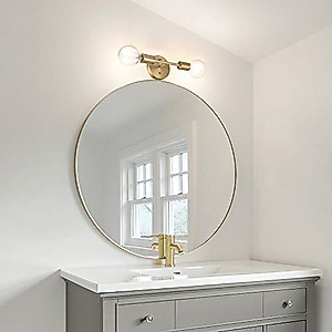 Globe Electric 51736 Alexandria 2-Light Reversable Vanity Light, Matte Brass, Gold