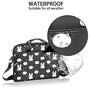 Bunny Dots Laptop Computer Bag Waterproof Shoulder Messenger Bag 13-15 inch Durable Laptop Tote Bag with Shoulder Strap Handle Lightweight Crossbody Briefcase