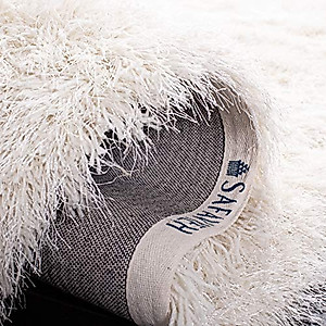 SAFAVIEH Venice Shag Collection 5' x 8' Pearl SG256P Handmade Glam 3-inch Extra Thick Area Rug