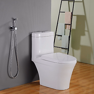 ASRCLOO Chrome Handheld Bidet Sprayer for Toilet, 2 Function Hand Held Sprayer Cloth Diaper, Toilet Concealed Hot and Cold Mixed Bidet Spray Set, Hand Sprayer for Feminine Wash